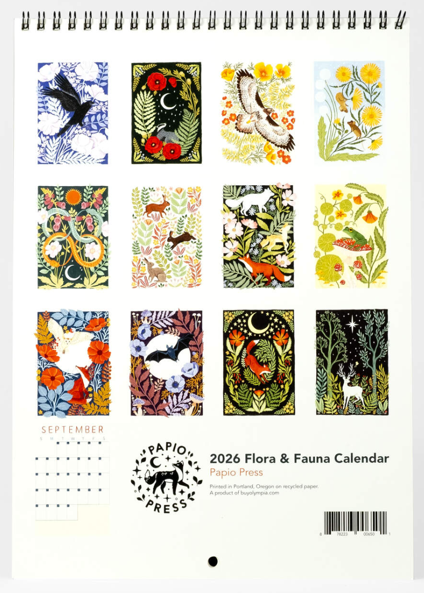 Papio Press 2026 Flora and Fauna Calendar – Burning Books