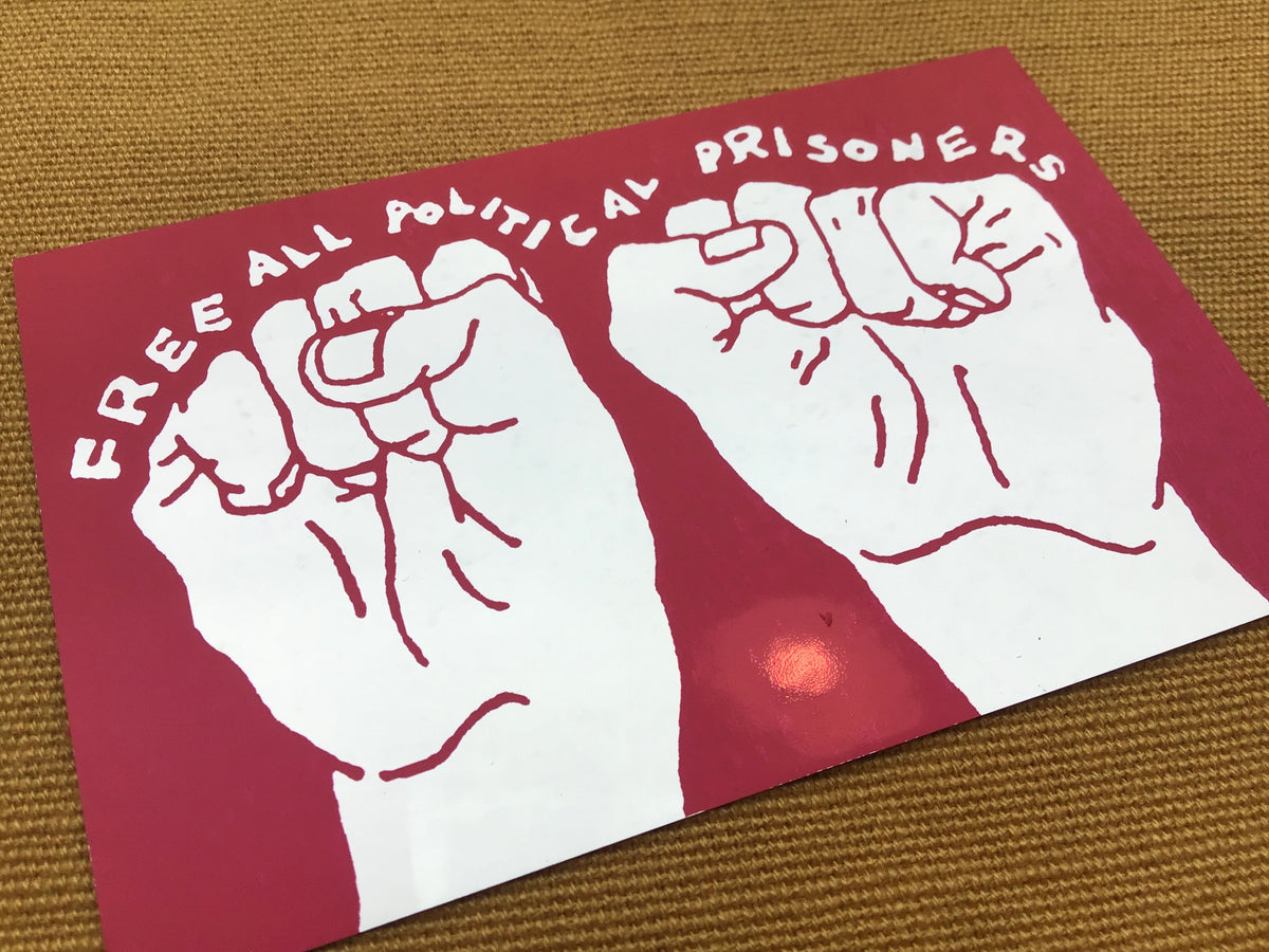 Free All Political Prisoners Sticker – Burning Books