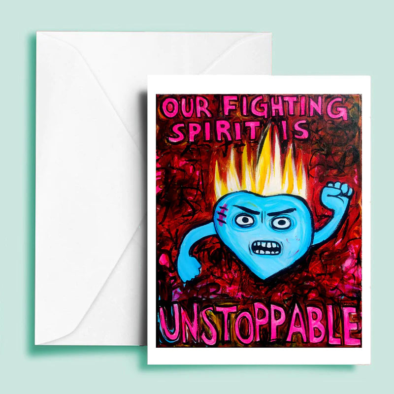 Our Fighting Spirit Greeting Card – Burning Books